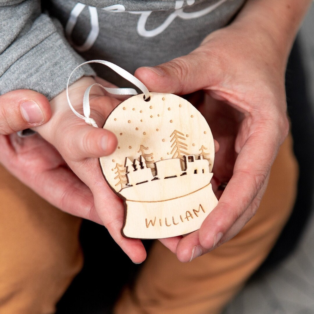 Personalised Train Snow Globe Christmas Bauble Train Bauble Christmas ...