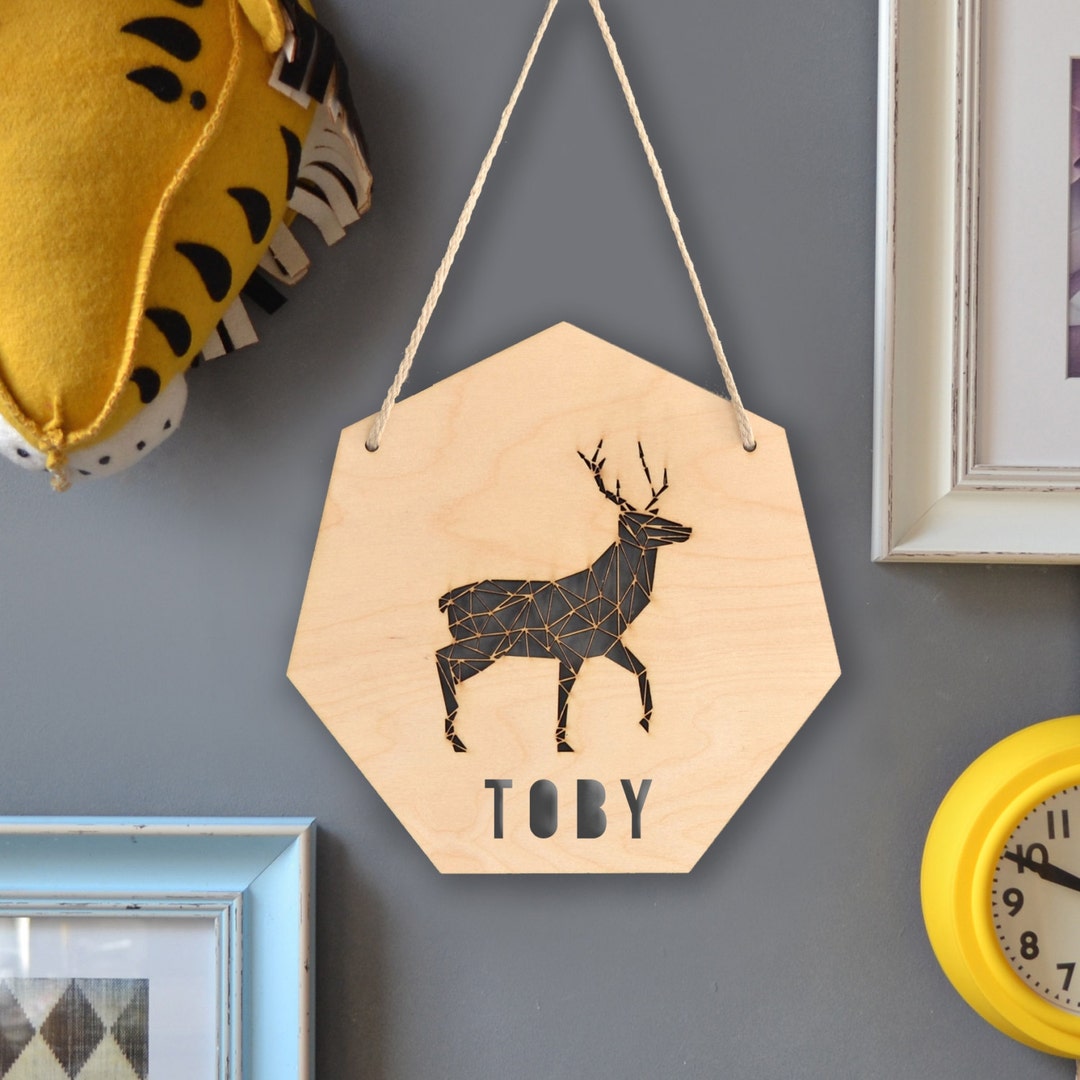Personalised Geometric Stag Sign Woodland Stag Page Boy - Etsy
