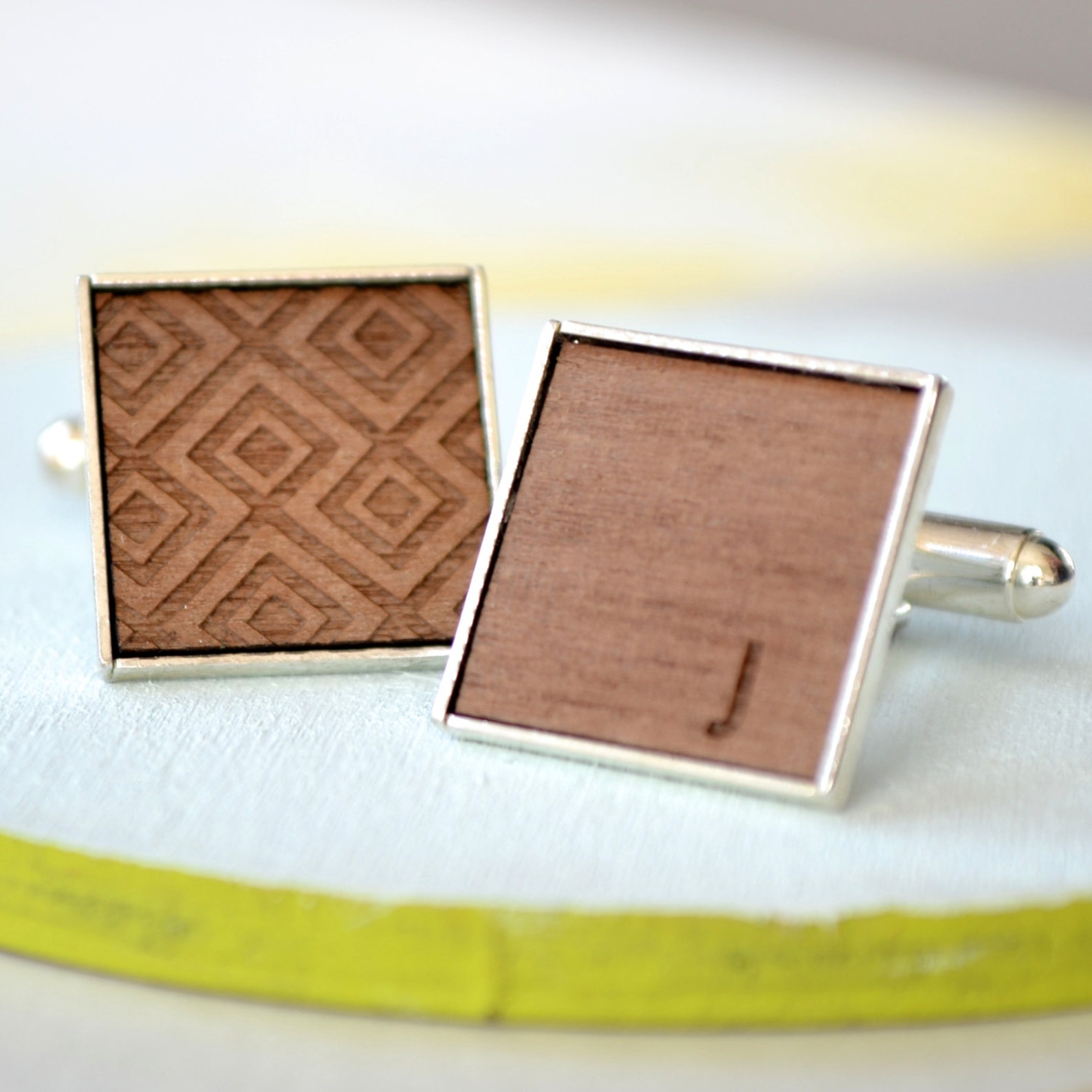 Personalised Initial Geometric Cufflinks New Job Gift Page - Etsy