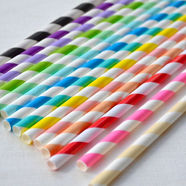 Striped Straws - Etsy