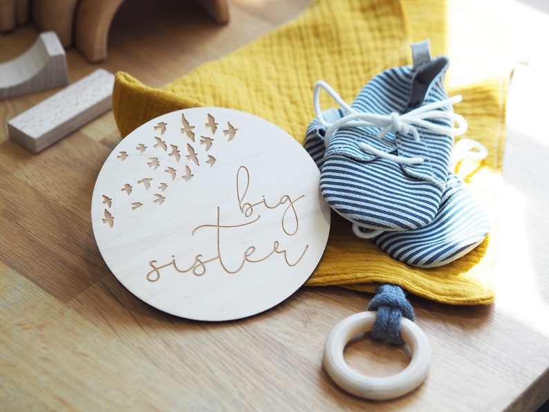 Big Sister Baby Announcement Sign Wooden Pregnancy Reveal - Etsy