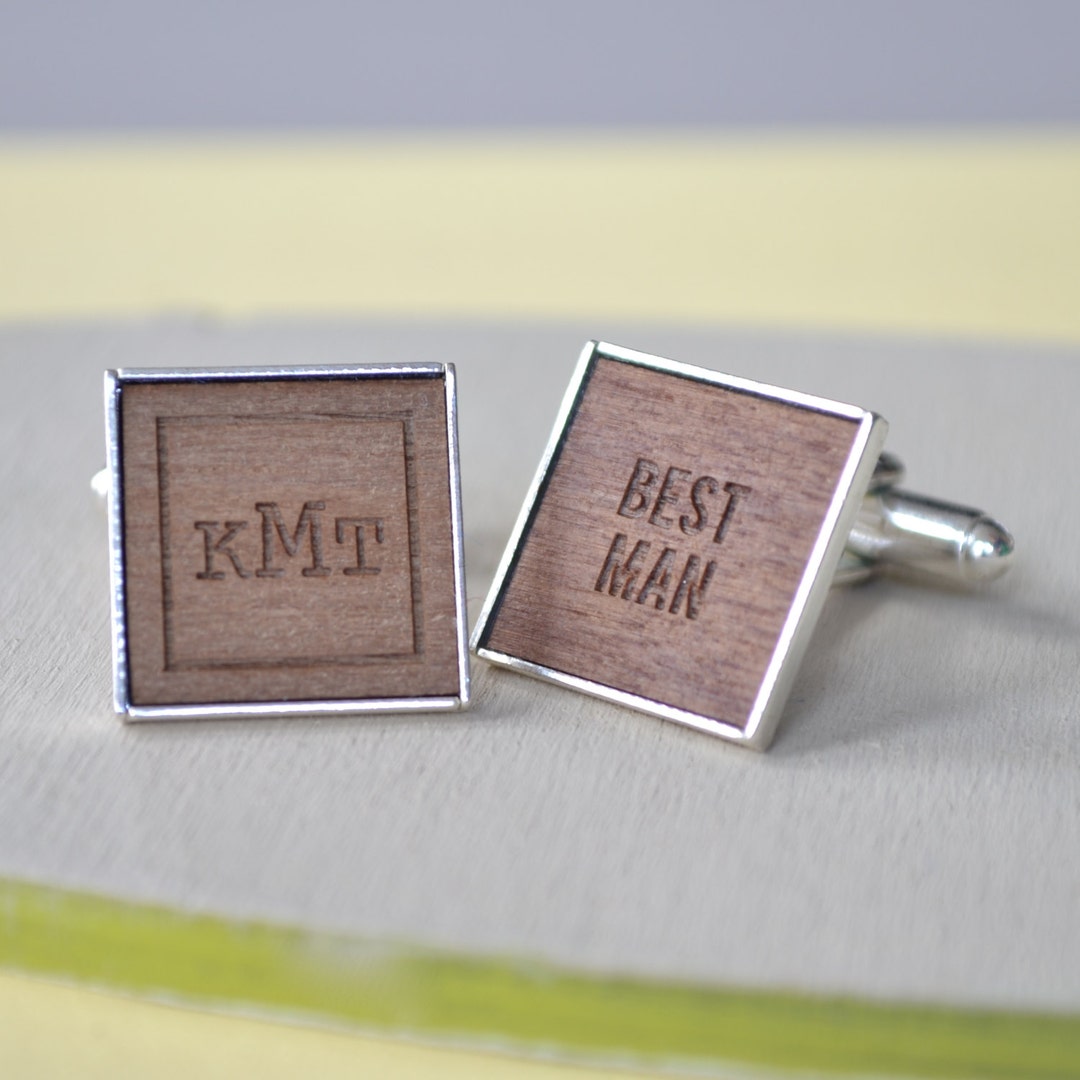 Personalised Wedding Monogram Cufflinks Best Man Cufflinks - Etsy UK
