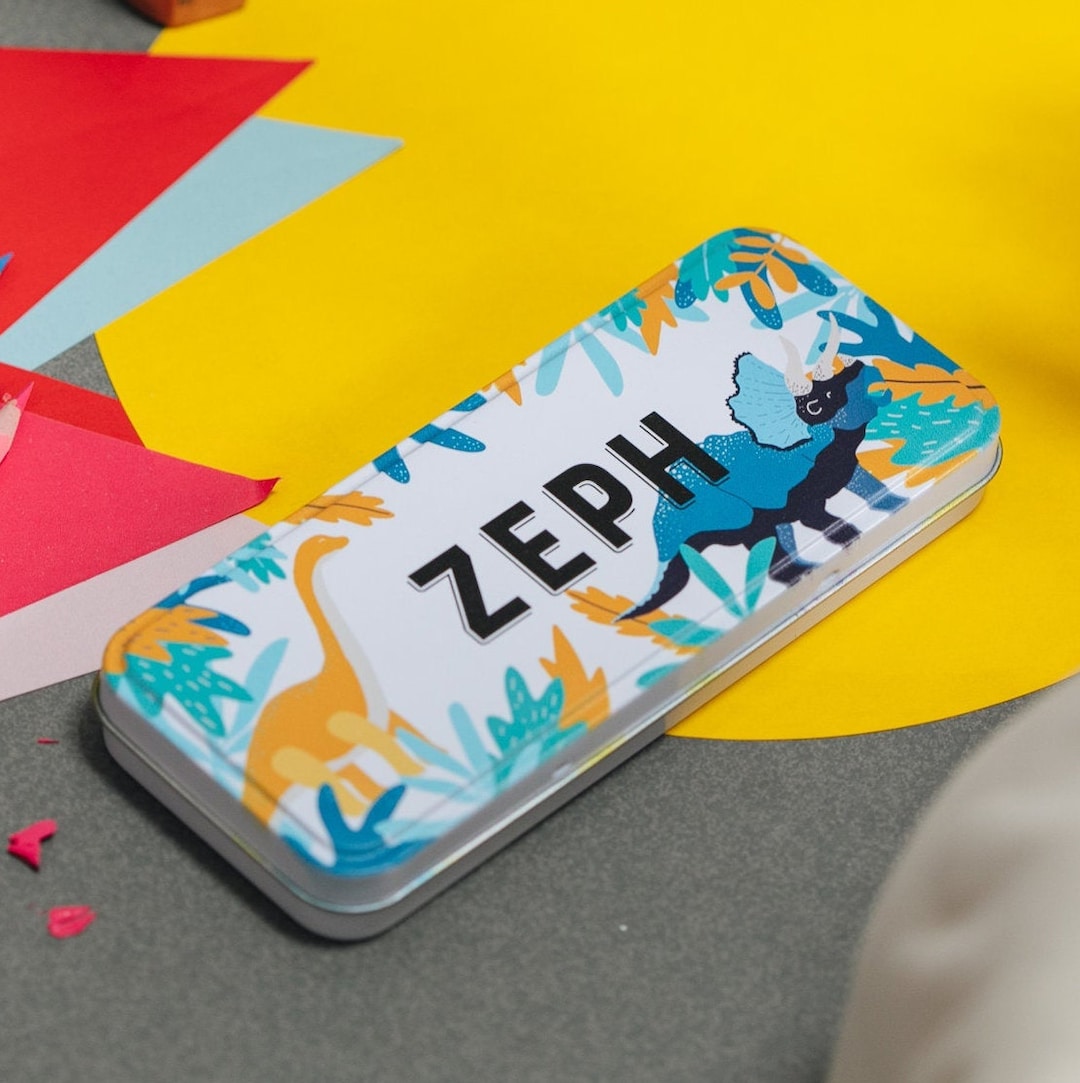 Personalised Kids Dinosaur Pencil Case Starting School Gift Custom ...