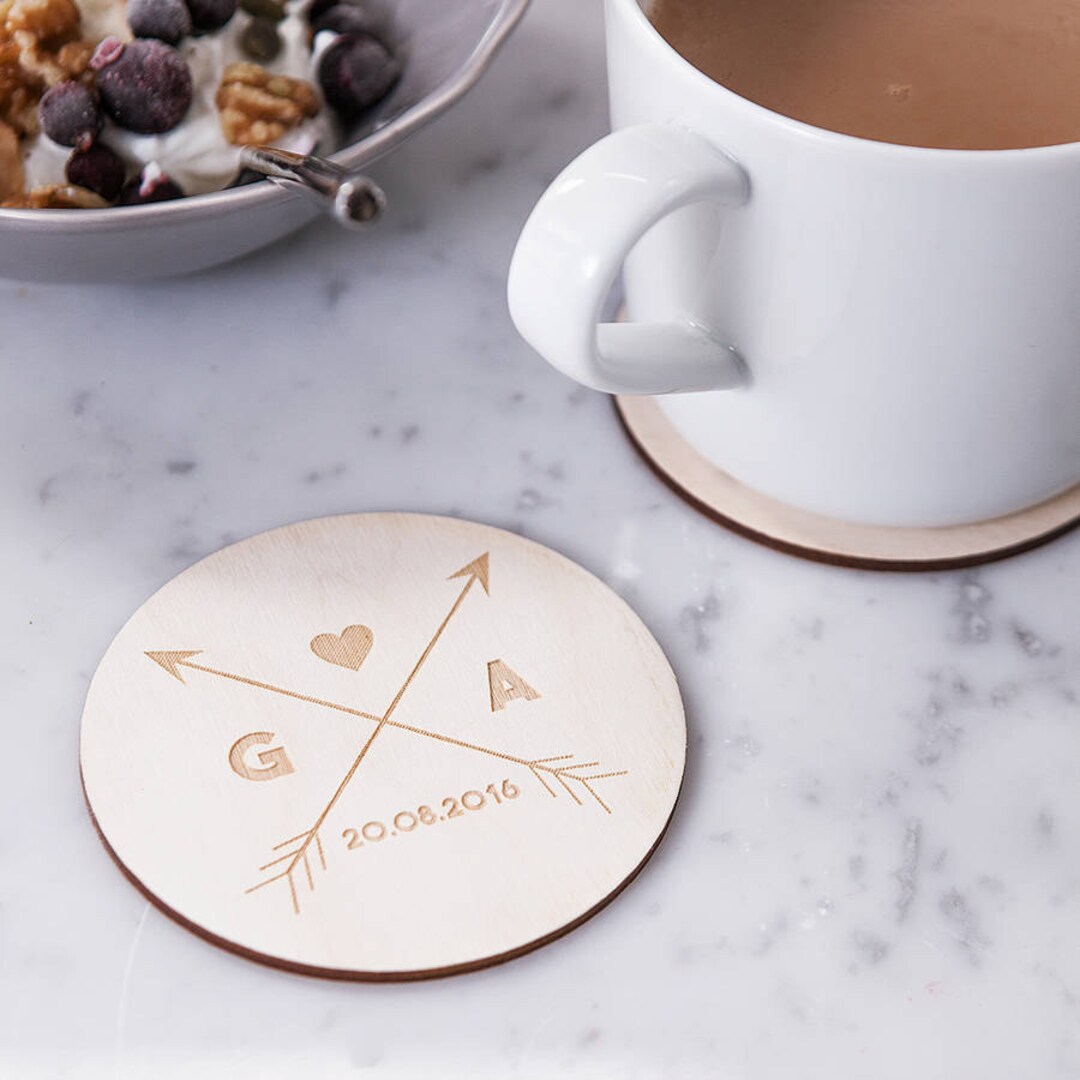 Personalised Arrows Wooden Coasters Housewarming Gift - Etsy
