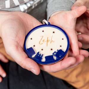 Personalised Christmas Train Bauble Decoration Name Bauble First ...