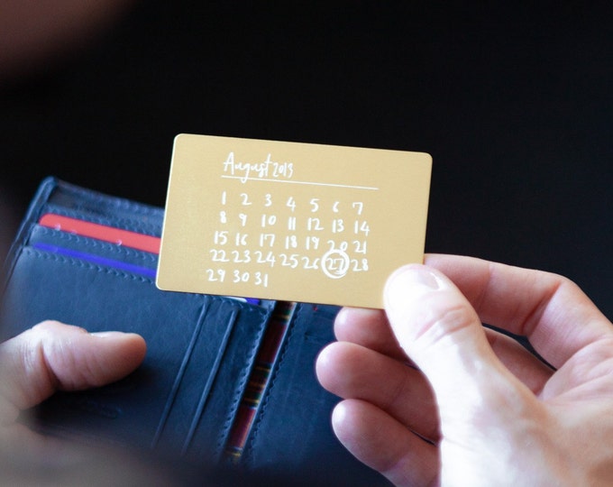 Personalised Calendar Metal Keepsake Card Memorable Date Day We Met ...