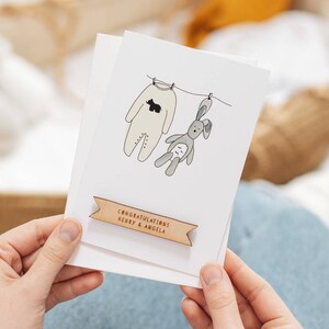Personalised Washing Line Modern First Baby Card First Baby - Etsy