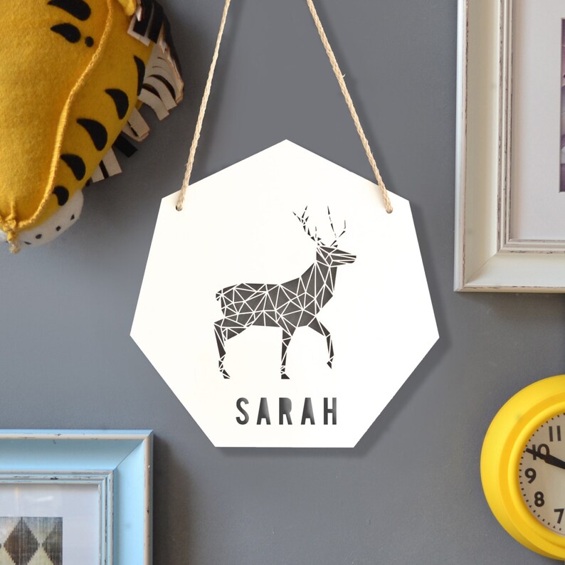 Personalised Geometric Stag Sign Woodland Stag Page Boy | Etsy