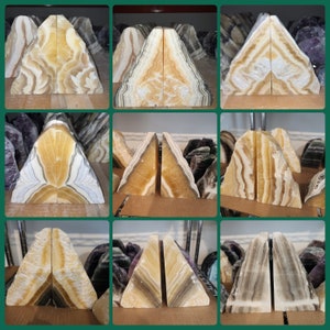 Zebra Onyx Bookends My Friends Are With Me and I Am Not Afraid Crescent ...