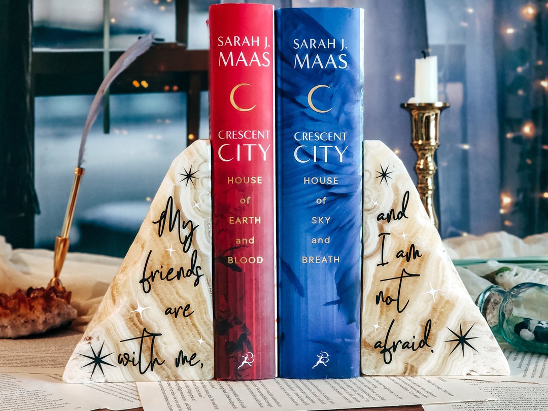 Zebra Onyx Bookends My Friends Are With Me and I Am Not Afraid Crescent ...