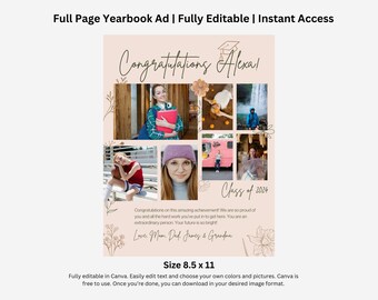 Full Page Yearbook Ad Template Stars & Rainbow Design for Kids ...