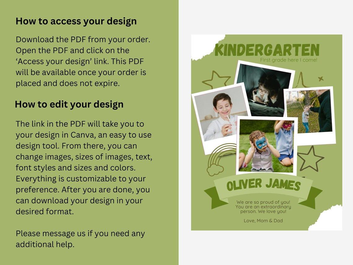 Full Page Yearbook Ad Template Stars & Rainbow Design for Kids ...