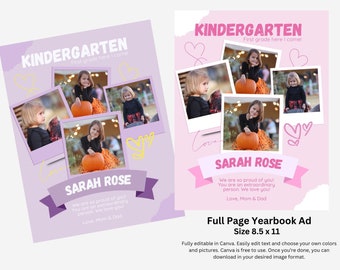 Full Page Yearbook Ad Template Stars & Rainbow Design for Kids ...