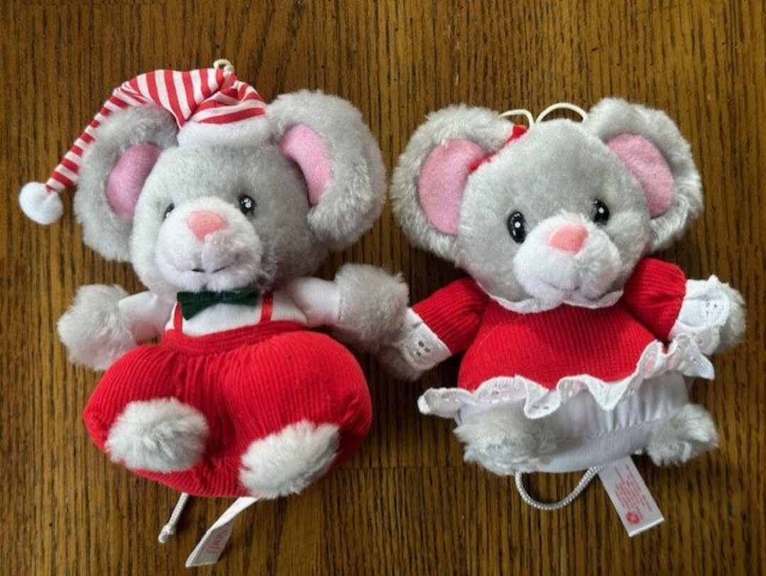 Vintage Christmas Mice, Mr and Mrs Mouse, Christmas Plush Doll - Etsy