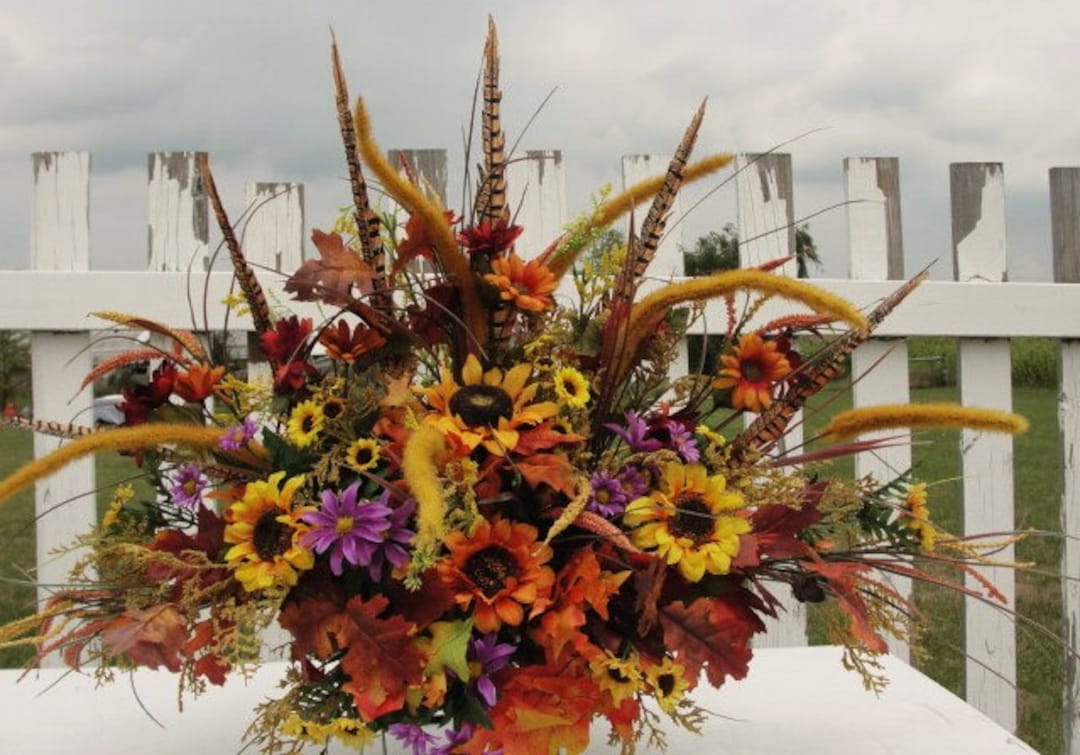 Memorial Summer Fall Cemetery Grave Decorations Headstone Flowers ...