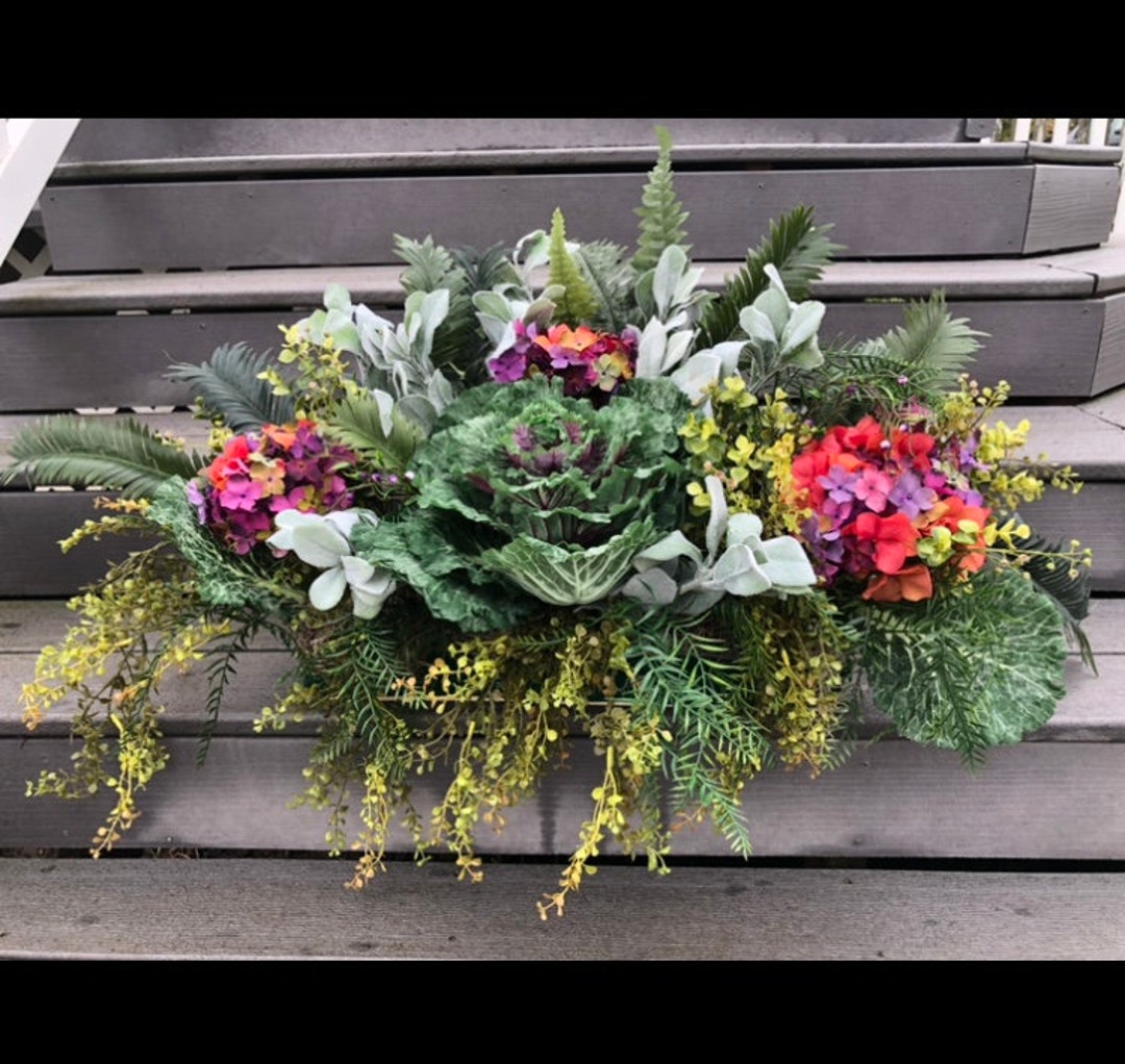 Artificial Cabbage Plant Assorted Arrangement as Shown or Custom Colors ...