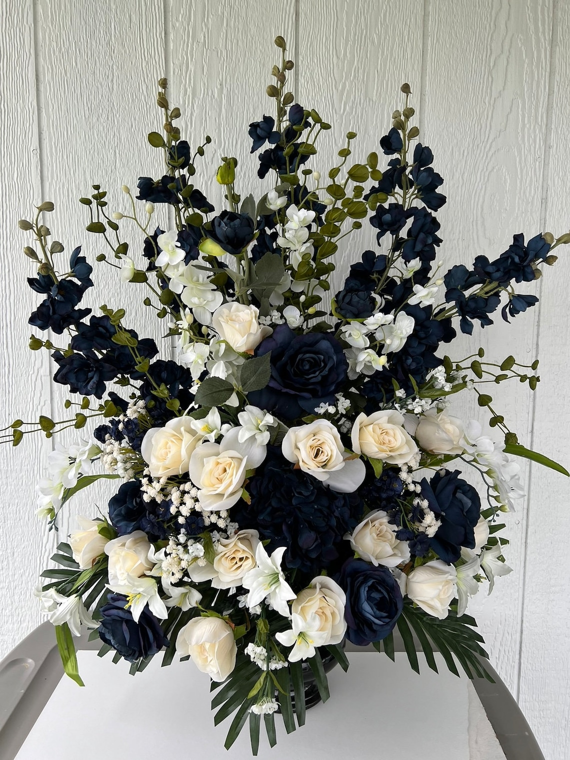 Navy Blue Altar Silk Flowers Weddings Recitals Galas Reception - Etsy