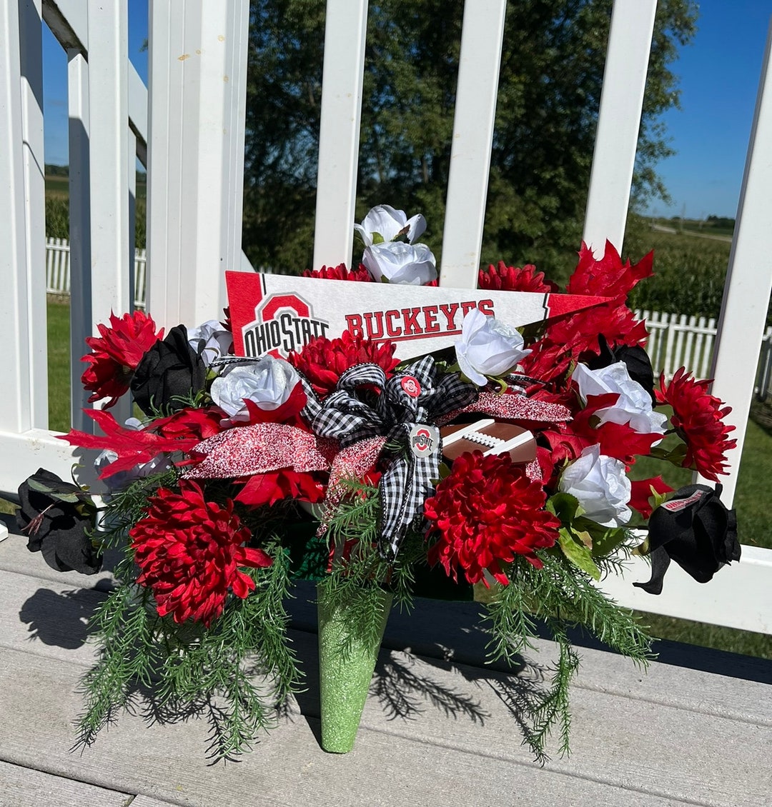 OSU Fan Cemetery Styrofoam Vase Insert Arrangement Custom Teams Fans ...