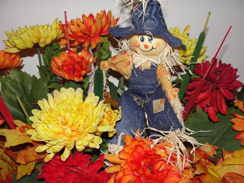 Cattails Orange Yellow Mums Fall October Halloween Harvest - Etsy