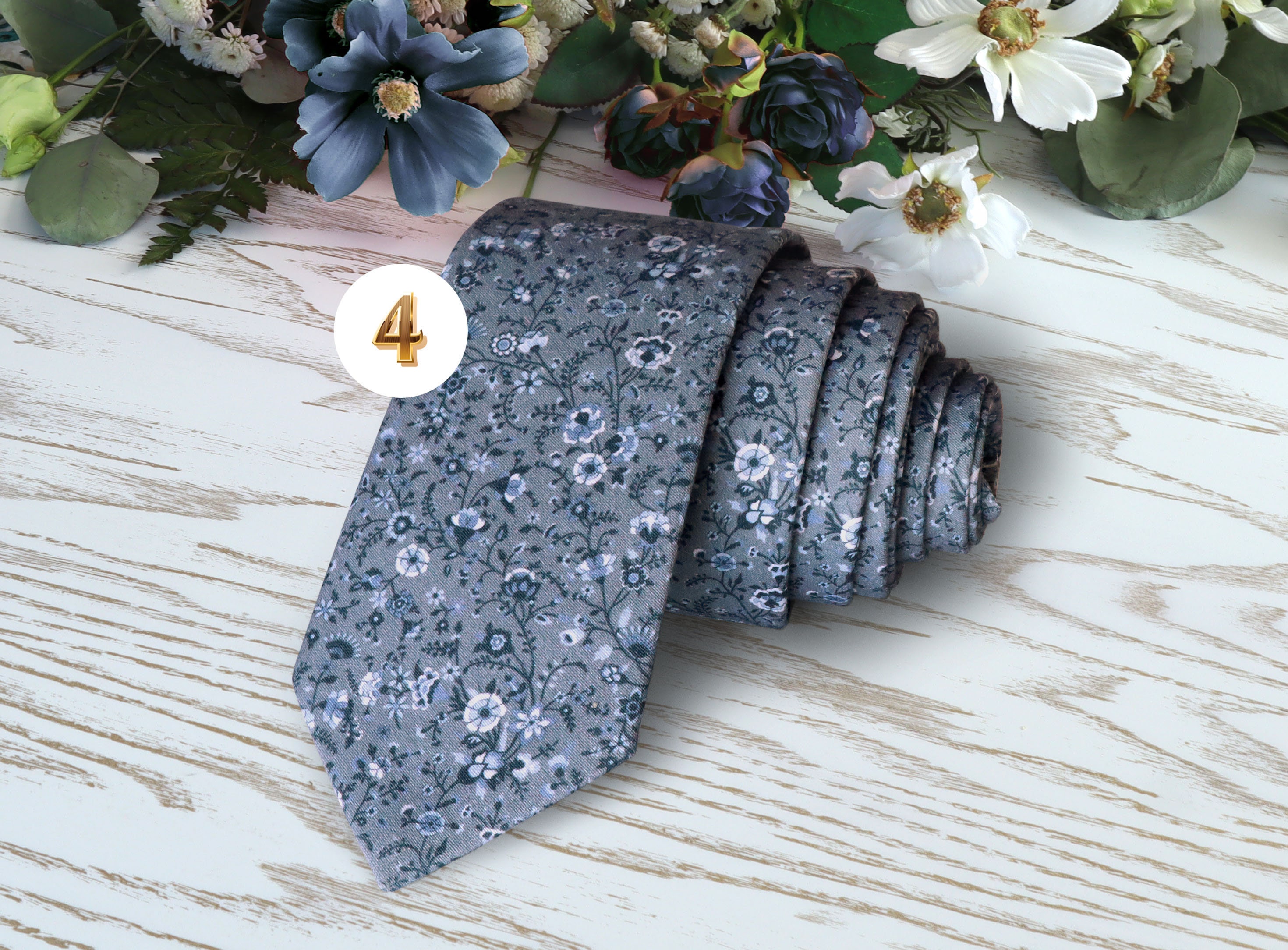Floral BLUE Colors Wedding Ties: Navy Blue Floral Tie, Marine Floral ...