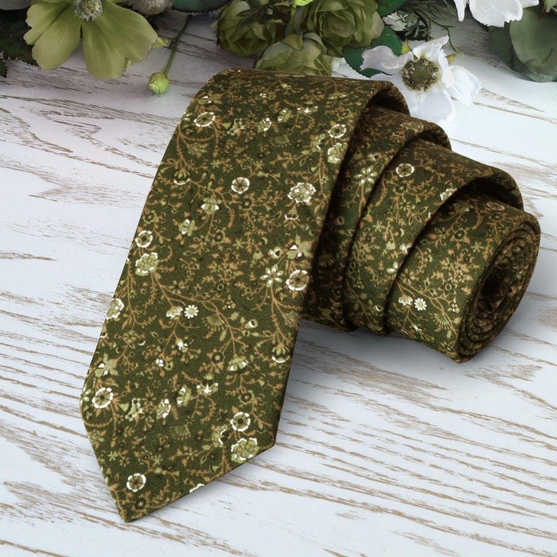 Vintage Olive Necktie - Etsy UK