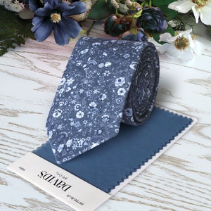 Floral BLUE Colors Wedding Ties: Navy Blue Floral Tie, Marine Floral ...