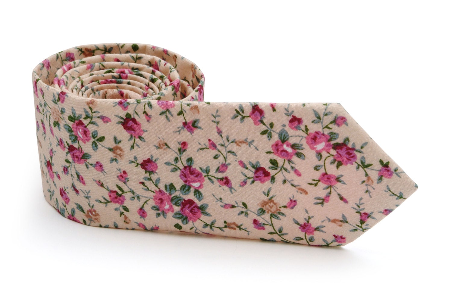Champagne Blush Floral Tie Men's Blush Floral Skinny Tie Wedding Pink ...