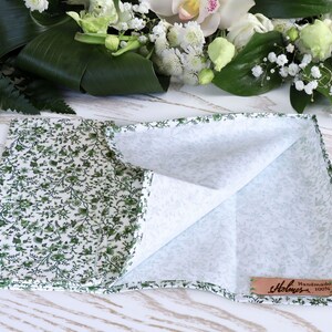 Green Floral Tie White Wedding Moss Wildflowers Necktie Fern Floral ...