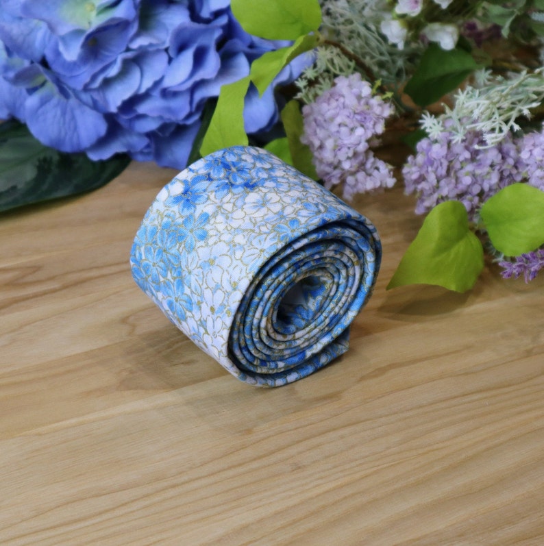 Tie Floral Blue Hydrangea Men's Skinny Tie Medium Blue - Etsy