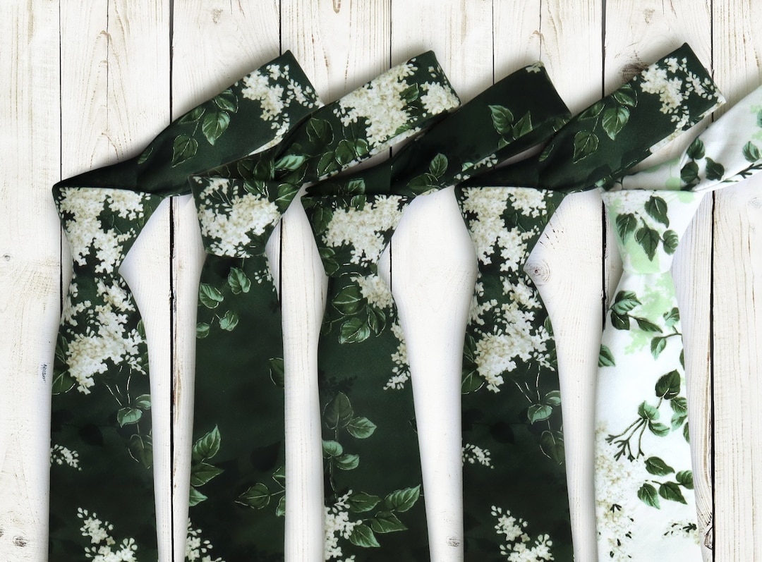 Mens Floral Ties Set 5 Pieces: Grooms Set 4 Emerald Green Floral Ties ...