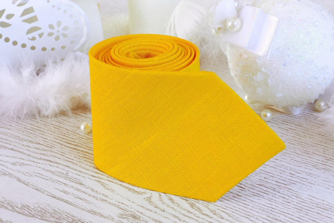 Sun Yellow Tie WEDDING COLOR 2019 Men's Skinny Tie Yellow Gold ...