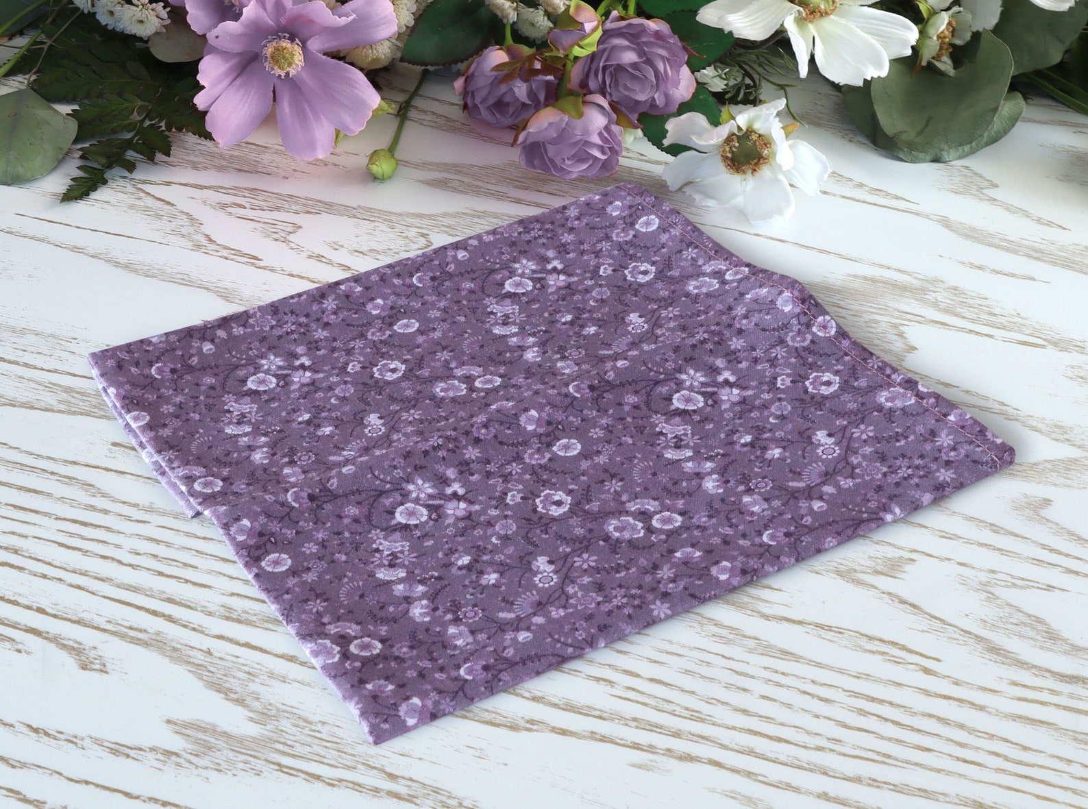 LILAC Floral Tie Wedding LAVENDER Haze Wildflowers Necktie Purple ...
