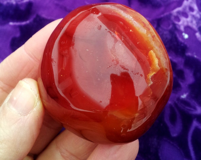 Rich Orange and Fire Red Carnelian Palm Stone Madagascar - Etsy