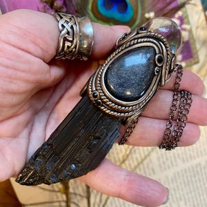 Black Moon Lilith - Silver Sheen Obsidian, Raw Black Tourmaline & Ice ...