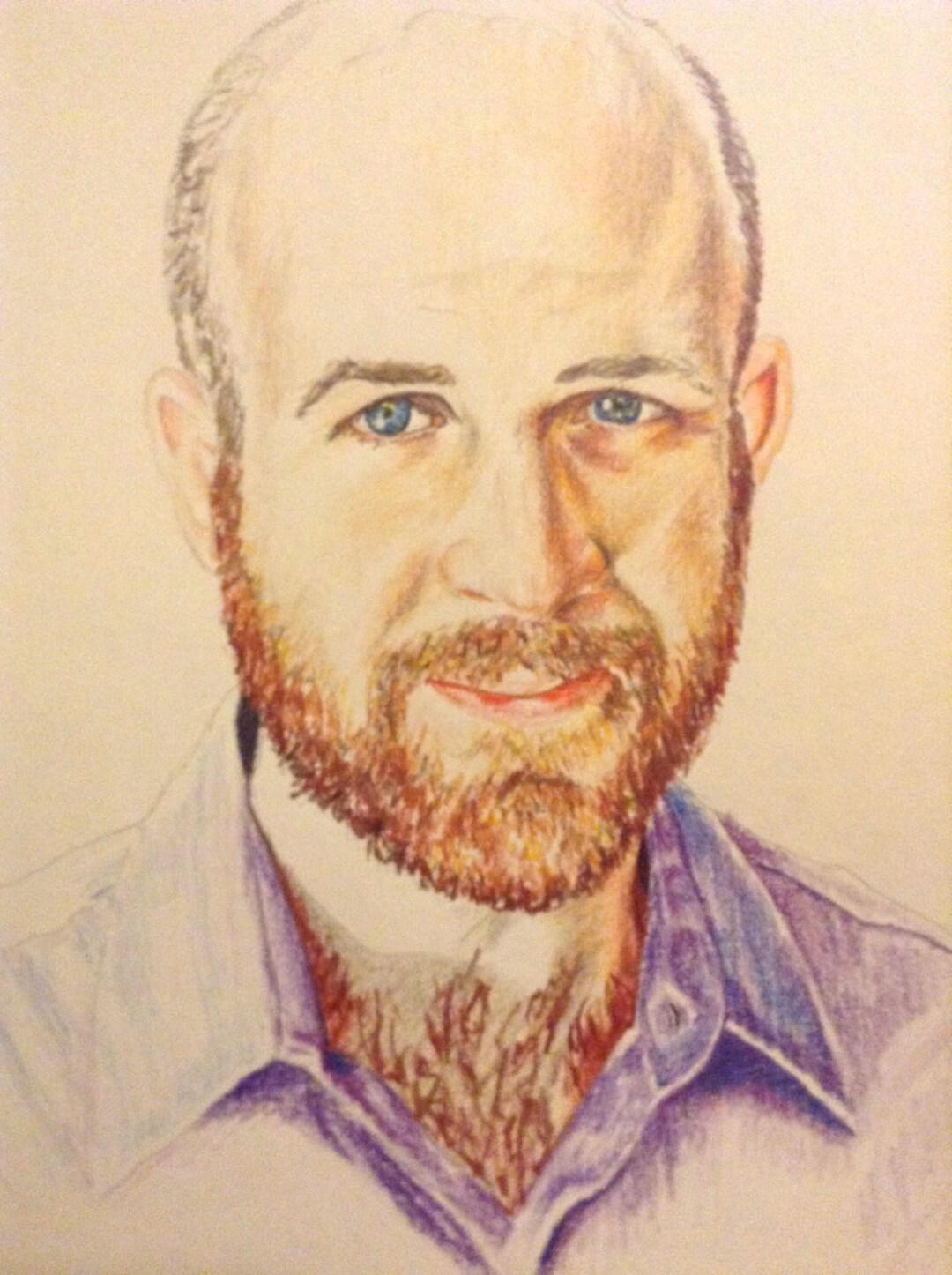 Colored Pencil Portrait. Handsome Man. Beardy Man. Custom Portrait - Etsy