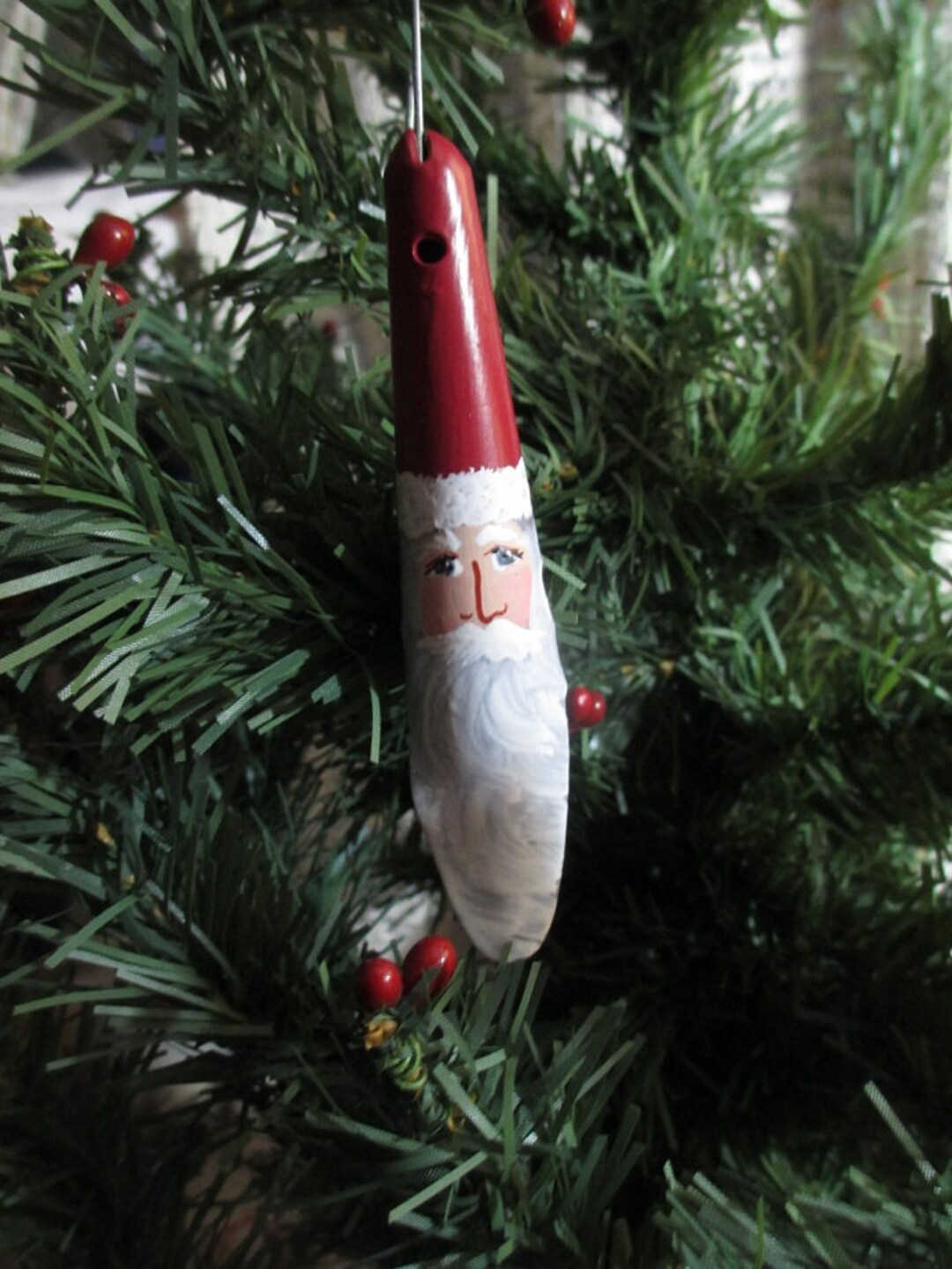 Santa Hand Painted on a Vintage Sap Spout - Maple Sugaring - Syrup ...