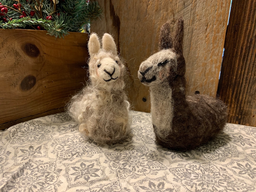 Needle Felted Wool Sitting Llama Choice of Color - Etsy