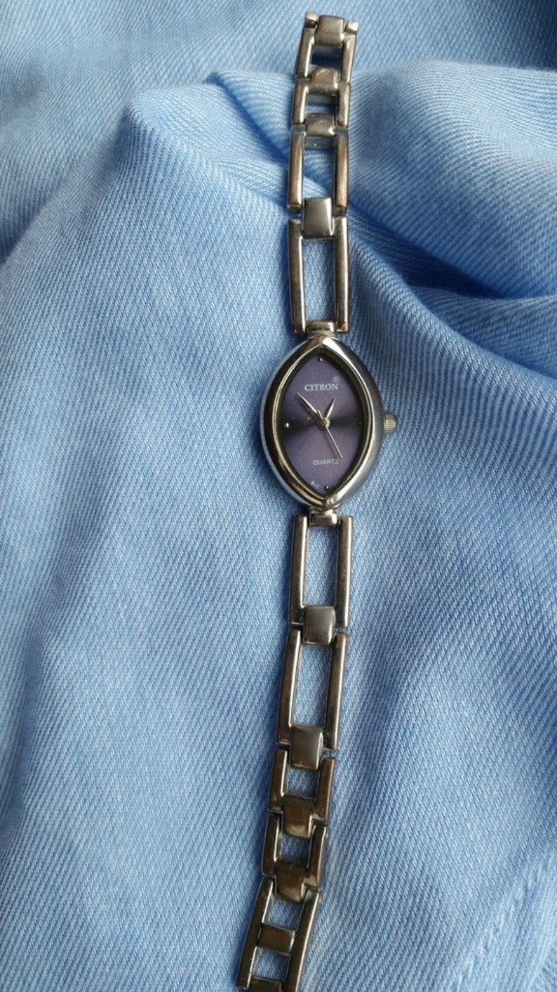 Ladies Citron Watch, With Iridescent Purple Face, Bracelet Watch, Large ...