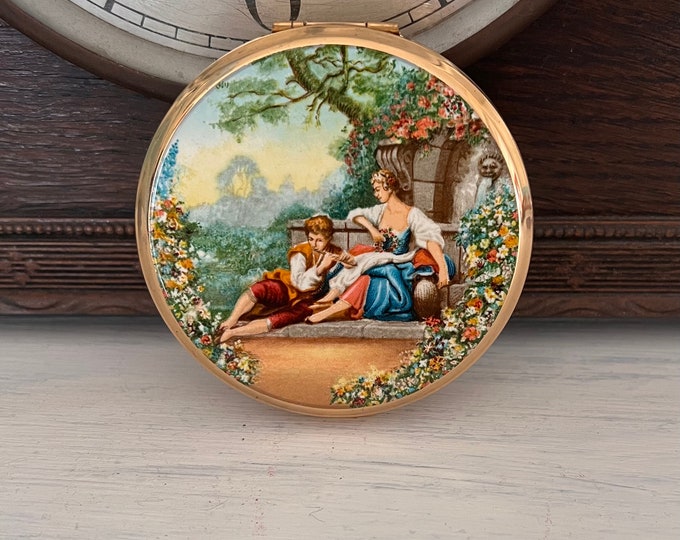 Stratton Mini Convertible Compact, Courting Couple, Unused, - Etsy