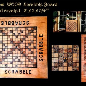Wood Scrabble Board, Custom Scrabble Board, Personalized, Hand Created ...
