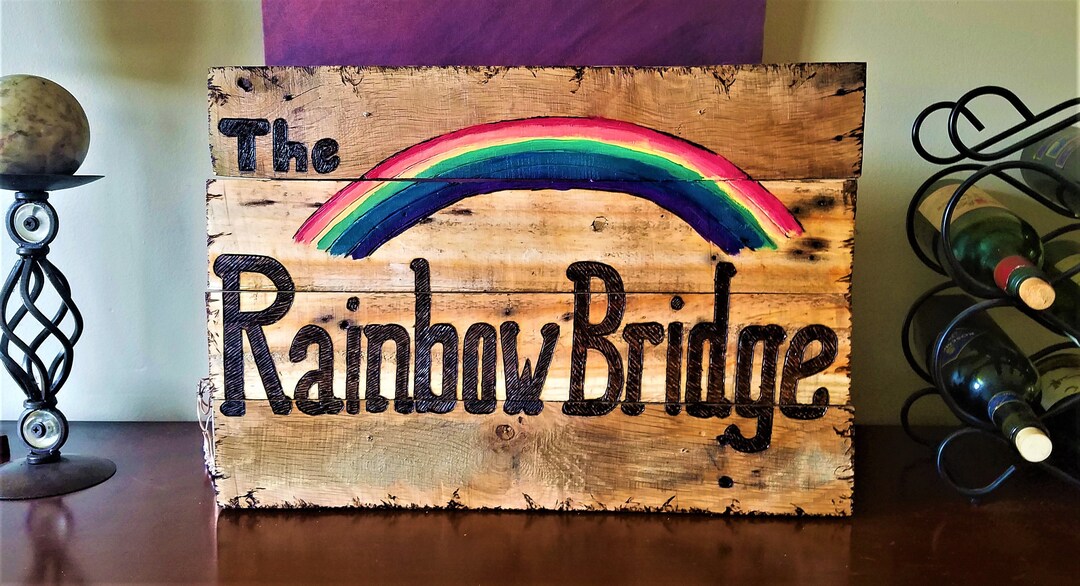 Rainbow Bridge, Plaque, Sign, Pet Memorial Portrait, - Etsy