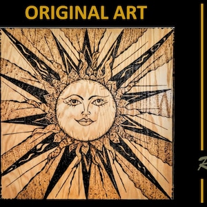 Rustic Bedroom Wall Art Sun Art Sun Zen Art Original - Etsy