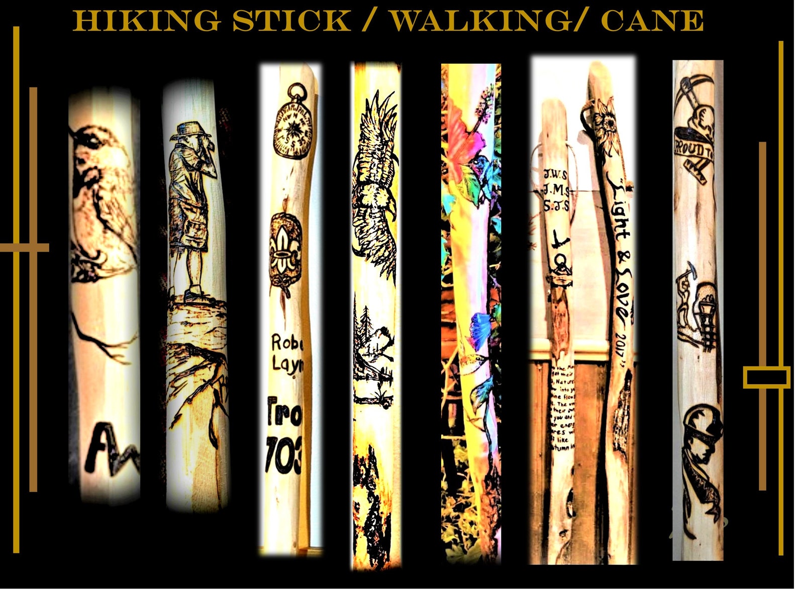 Custom Hiking Stick, Custom, Hiking Sticks Walking Stick Hikers Gift ...