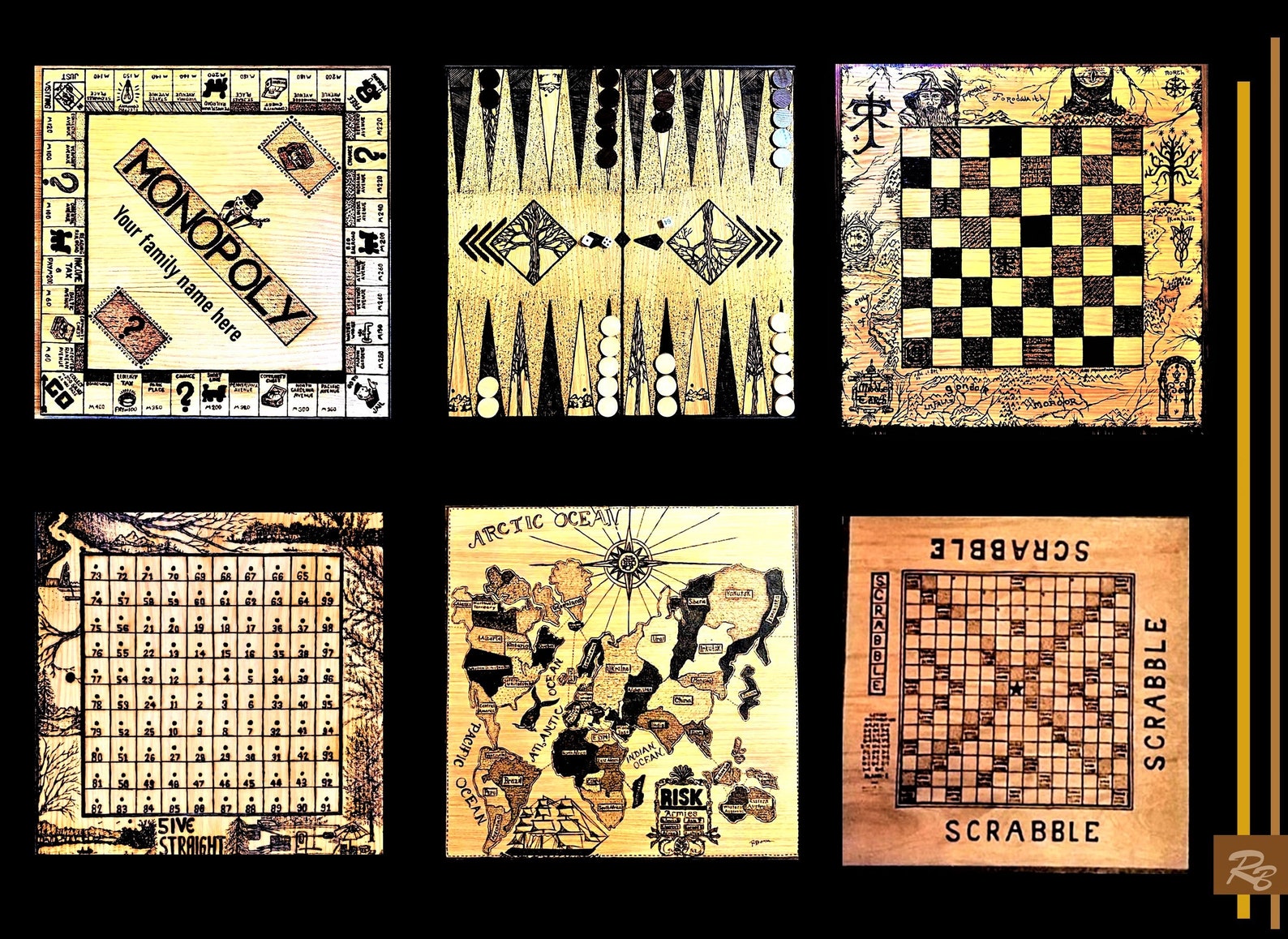 Custom Board Games, Wood, Board Games, Monopoly, Wood, Monopoly Board ...