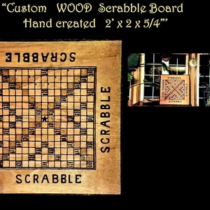 Wood Scrabble Board, Custom Scrabble Board, Personalized, Hand Created ...