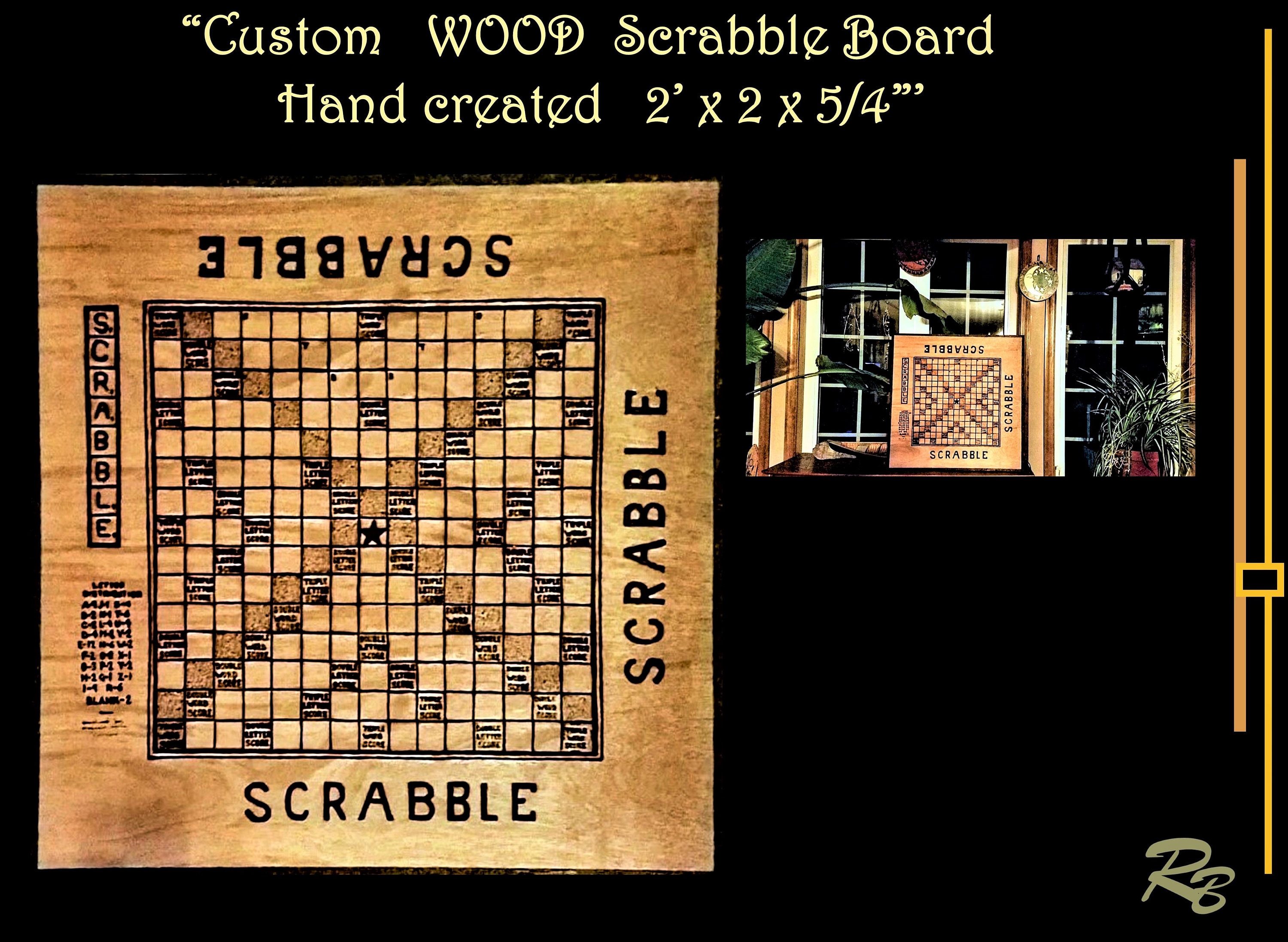 Wood Scrabble Board, Custom Scrabble Board, Personalized, Hand Created ...