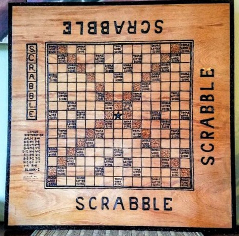 Wood Scrabble Board, Custom Scrabble Board, Personalized, Hand Created ...