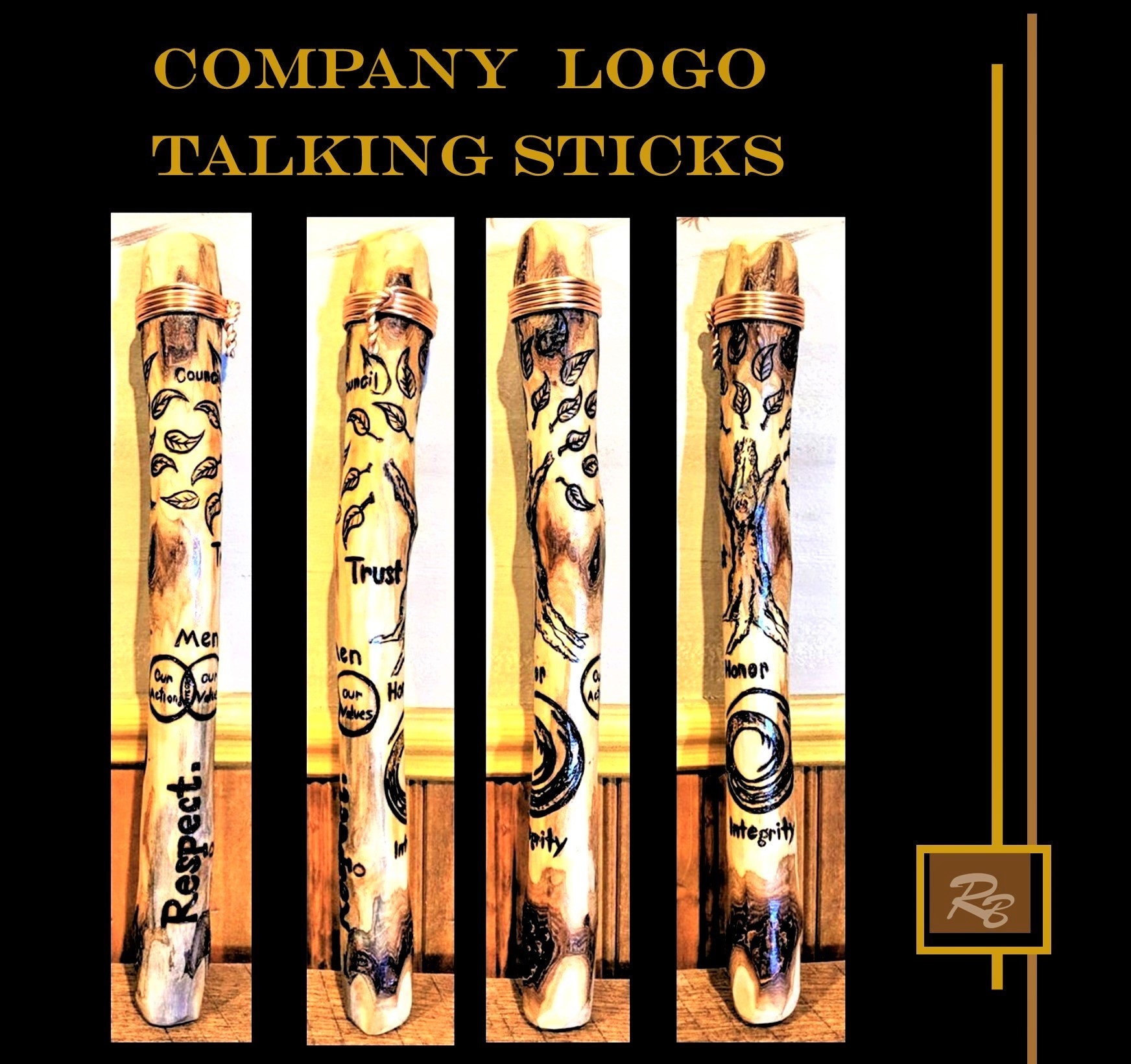 Talking Sticks Custom Talking Stick Company Logo Group - Etsy