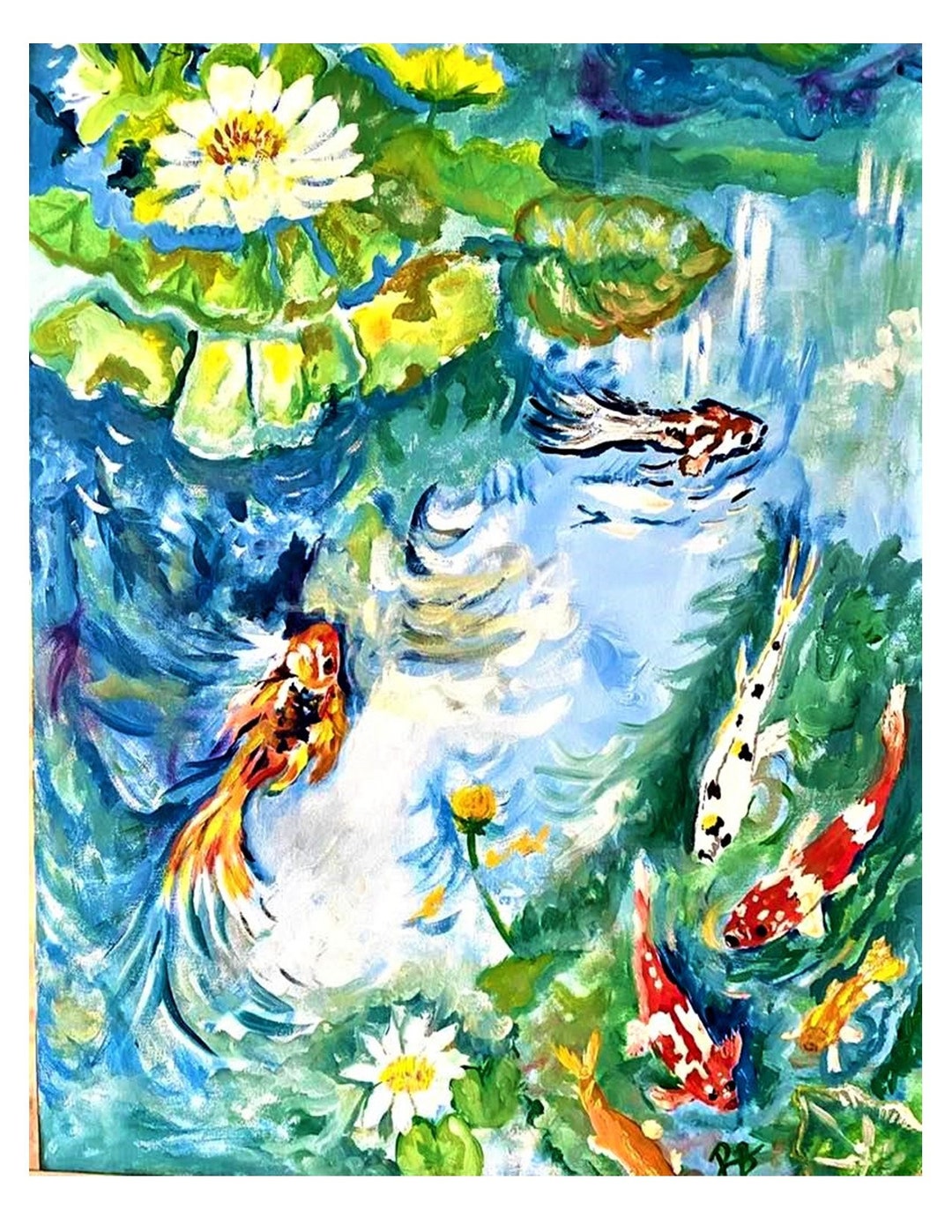 Koi Fish, Zen, Art, Wall Art, Paintings, Original Art, Custom Artwork ...