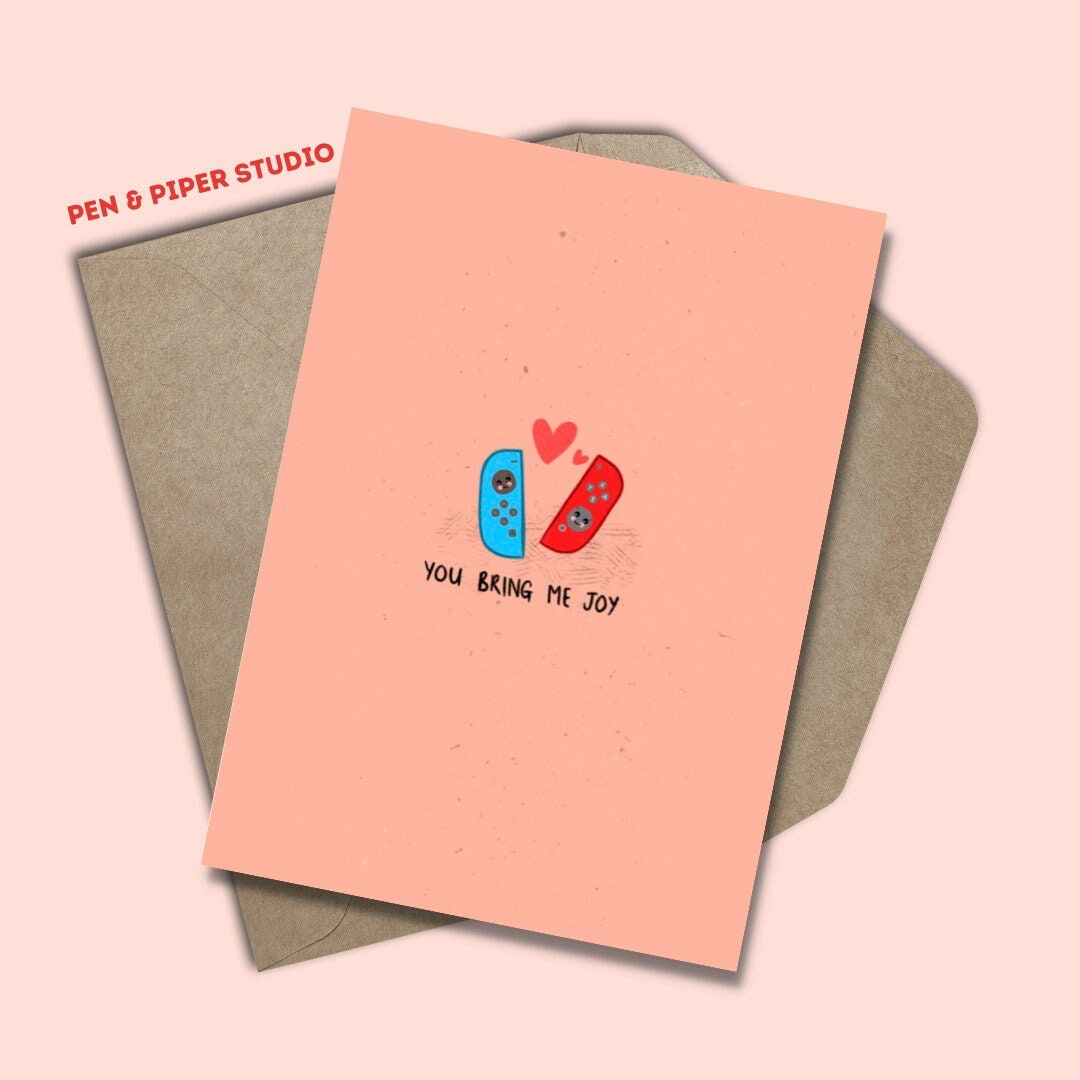 Gaming Valentines Day Card Nintendo Switch Theme Joy Cons You Bring Me ...